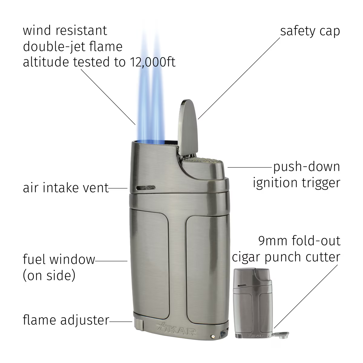 XIKAR® ELX Lighter and Punch – Refined Traditions